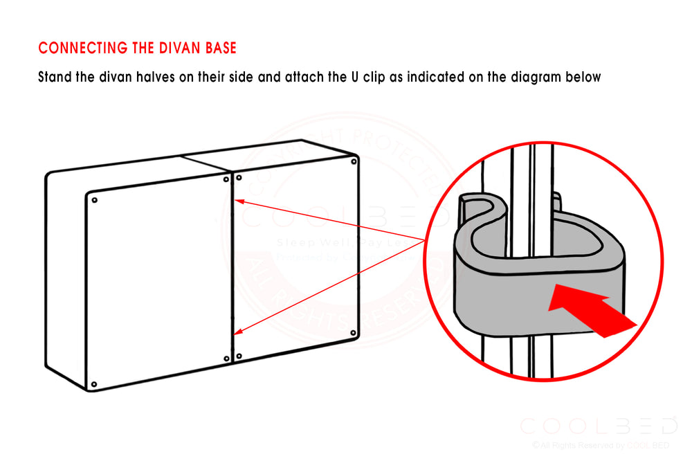 2 x Metal U Clips For Joining Divan Bed Bases